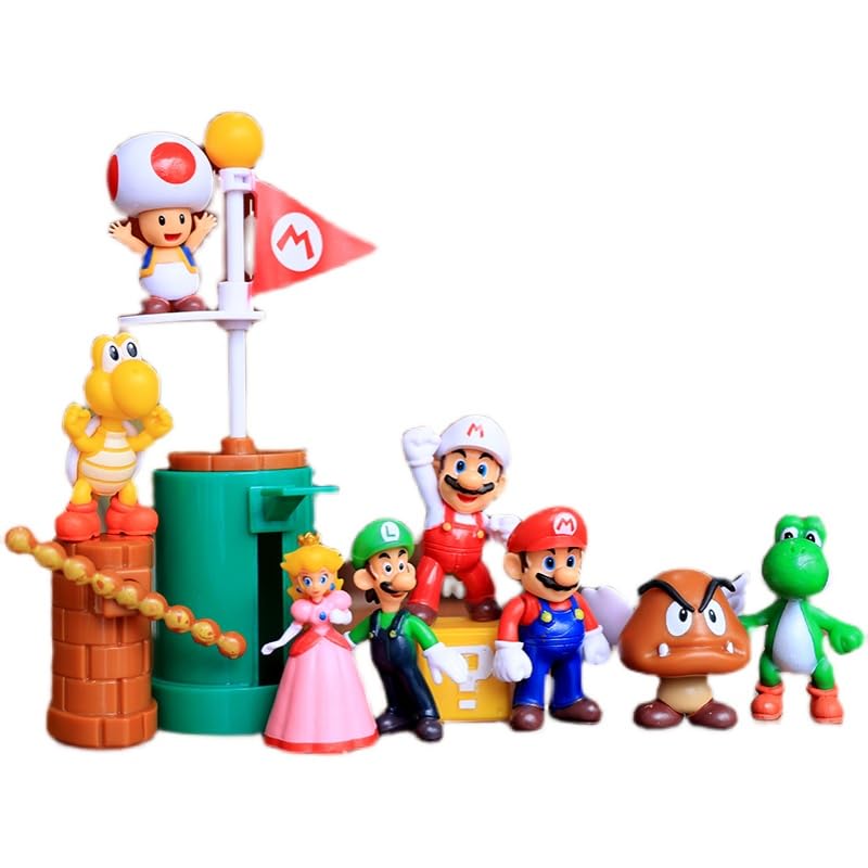 Amazon.com: Isaneihas 12 pcs/Set Mario Figures Toy - Mario & Luigi ...
