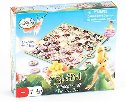 Amazon.com: Cardinal Disney Tinker Bell Checkers and Tic Tac Toe : Toys ...