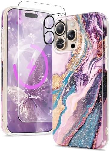 Amazon.com: GVIEWIN for iPhone 16 Pro Max Case Compatible with MagSafe, with Screen & Lens ...