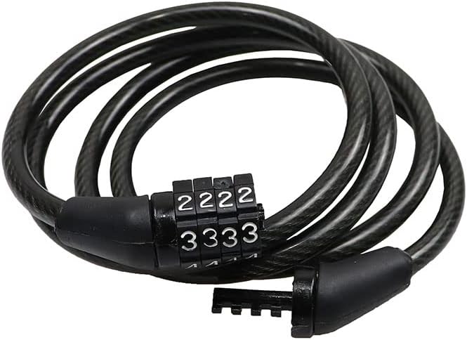 PRECORN Fahrradschloss 1 m lang in schwarz Kabelschloss 4-stellig ...