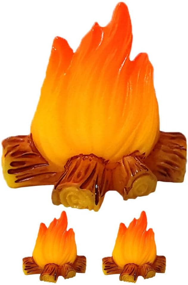 Amazon.com: TOYANDONA Miniature Campfire Dollhouse Fire Ornament 3pcs ...