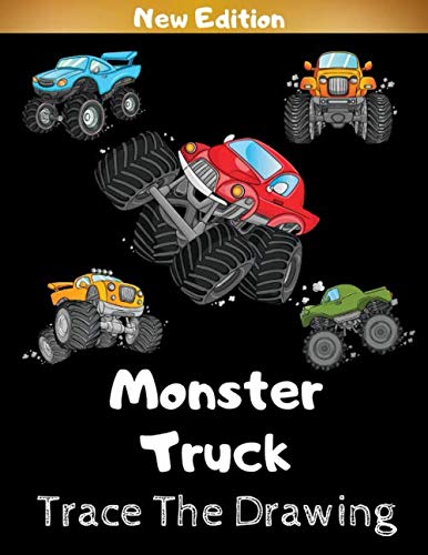Monster Truck Trace The Drawing: Easy Tracing Images Activity Book with ...