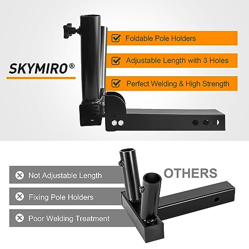 Snapklik.com : KAIRAY Hitch Mount 3 Flag Pole Holder Three-Headed ...