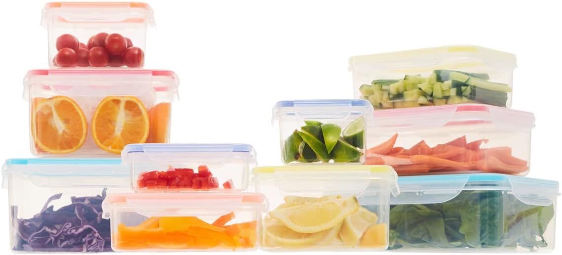 Premier Housewares Rectangular Food Storage Containers with Lids, Set ...