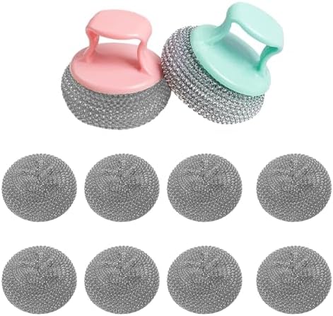 Stainless Steel Scourers, 10 Pcs Kitchen Sponges Scourer Set with 2 ...