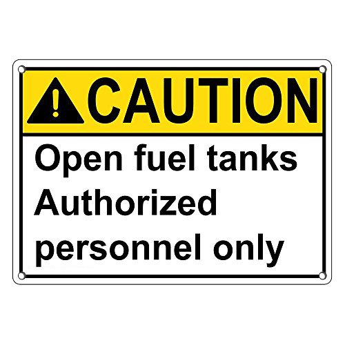 Amazon.com: Weatherproof Plastic ANSI Caution Open Fuel Tanks ...