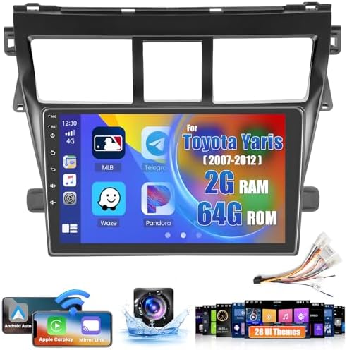 Amazon.com: [2G+64G] Car Radio for Toyota Yaris 2008-2011, 9 inch ...