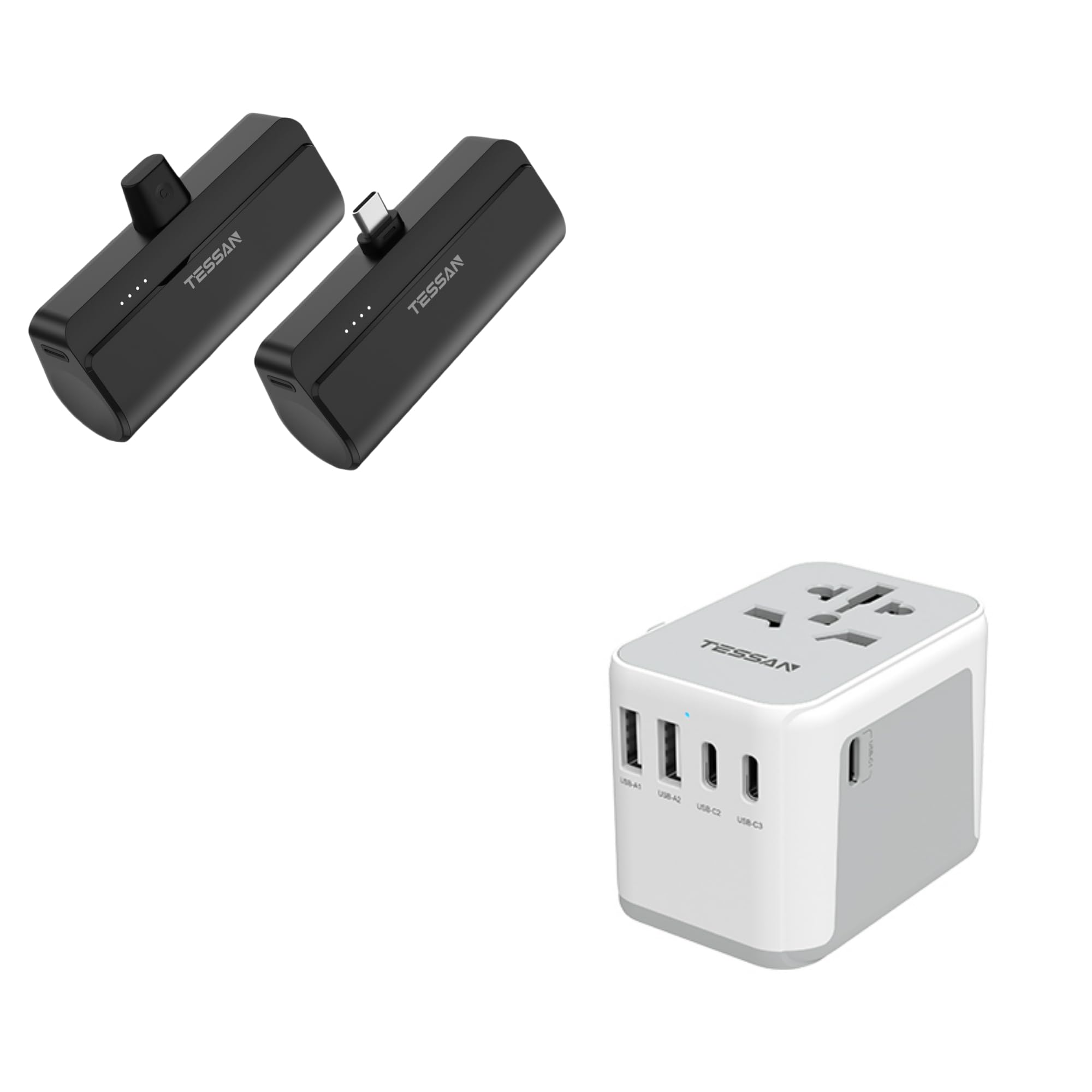 TESSAN Universal Travel Adapter, International Power Adapter 5.6A 3 USB ...
