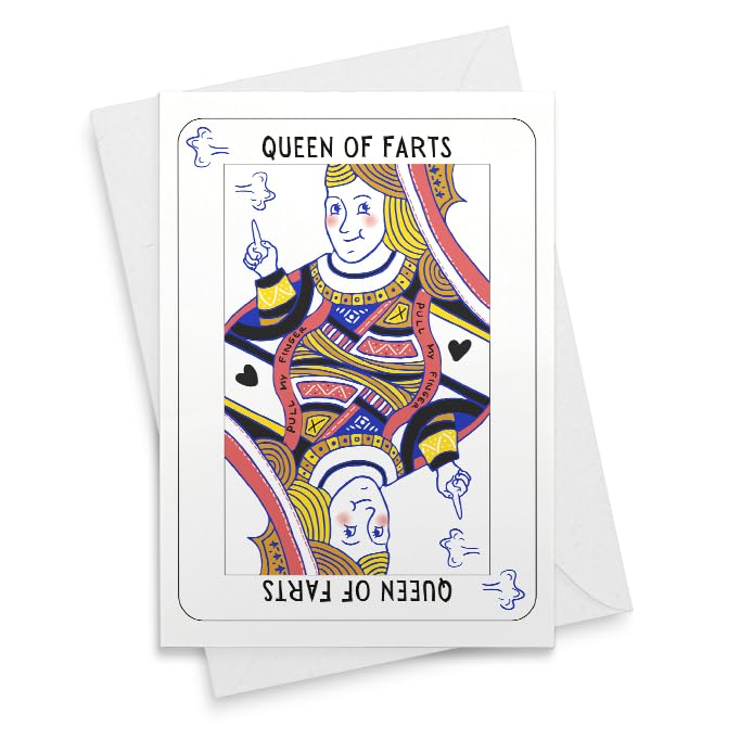 Amazon.com: Queen of Farts, Funny Birthday Card, For Mum, For Wife ...