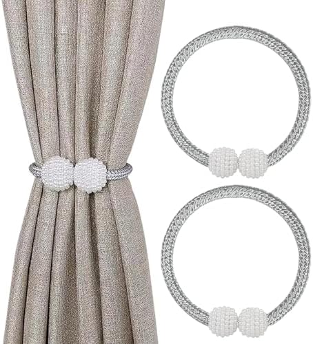 JOYJULY Magnetic Curtain Tiebacks (6 Pack),Modern Pearl Curtain Drapes ...