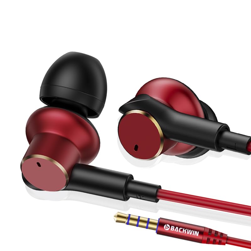 Amazon.com: BACKWIN Wired Earbuds Dual-Drive Iron Ring in-Ear ...