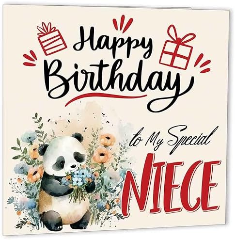 Special Niece Birthday Card for Niece Cute Panda Happy birthday 147 x ...