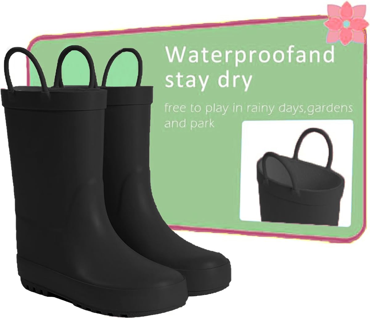Snapklik.com : Hbxooxts Kids Rain Boots, Waterproof Rubber Child ...