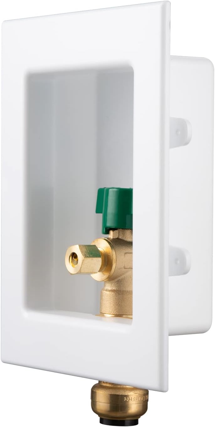Ice Maker Outlet Box Without Hammer Arrestor, Push Fit, 1/4 Turn Ball ...