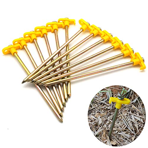 Bestay Tent Stakes,12 Pack Heavy Duty Metal Tent Pegs - Outdoor 8 Inch ...