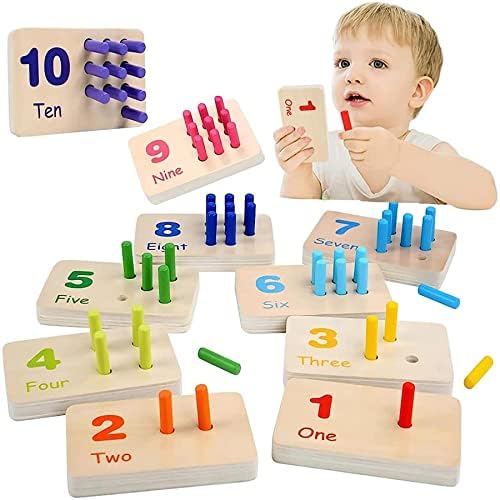 AM ANNA Wooden Counting Peg Board - Montessori Math and Numbers for ...