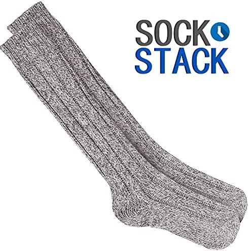 Sock Stack 6 Pairs Of Ladies Long Chunky Wool Socks Thick Heavy Duty ...