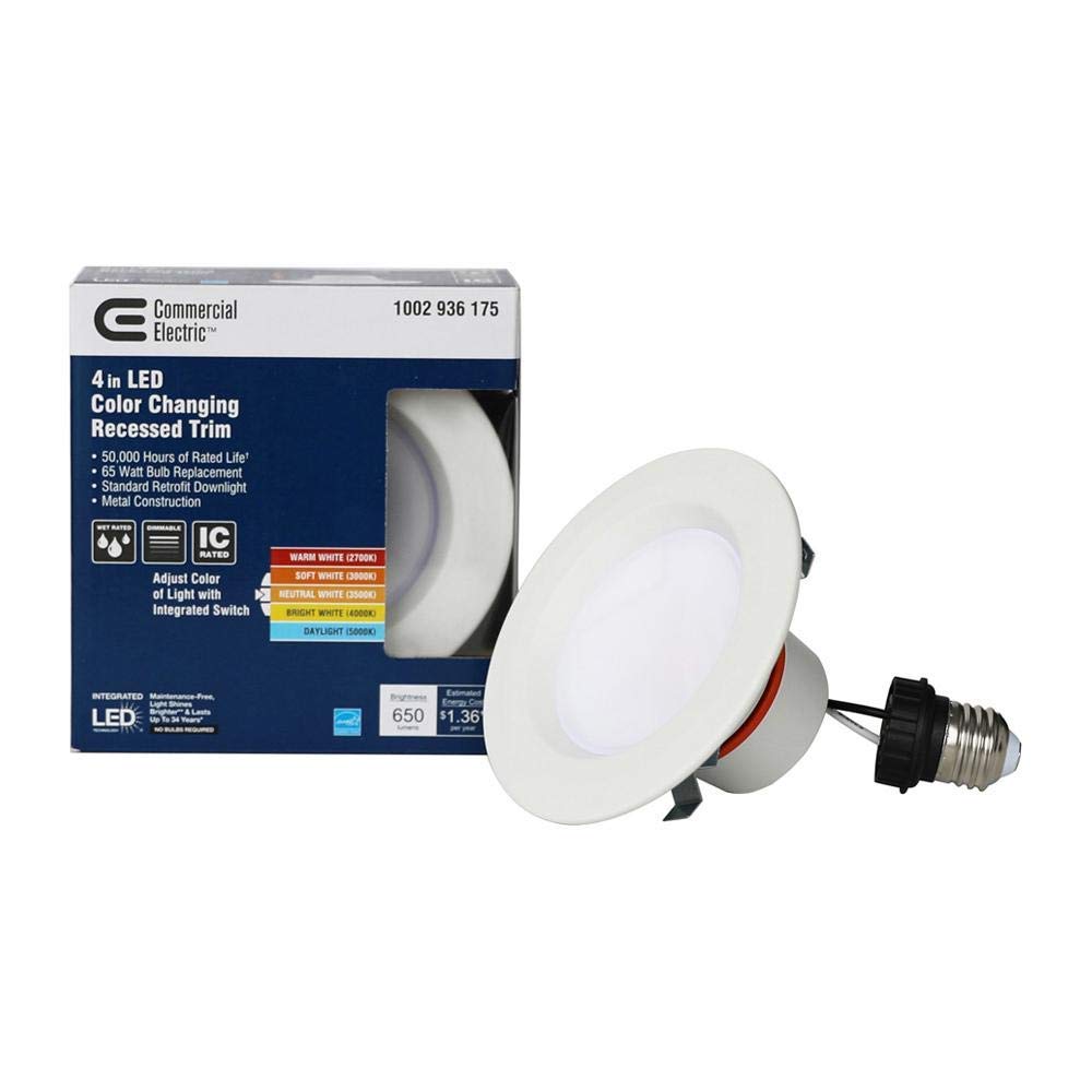 Commercial Electric Bluetooth 4 In 65w Equivalent White Integrated Led