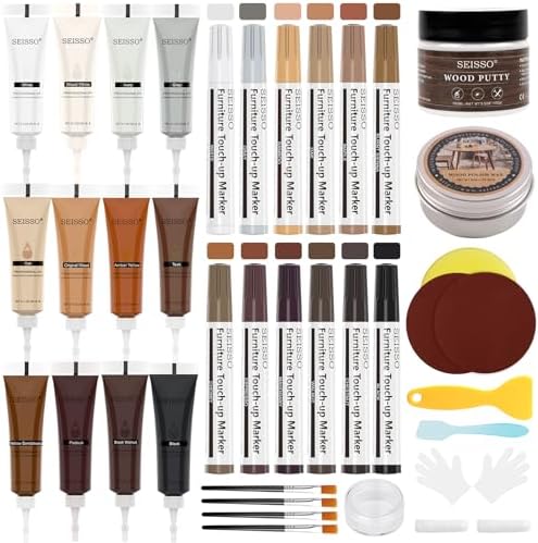Amazon.com: DEWEL Wood Furniture Repair Kit, 31 Pcs Scratch Repair Wood ...