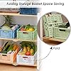 Tuevob Plastic Storage Baskets 4 Pack Folding Storage Box Crate Drawer ...
