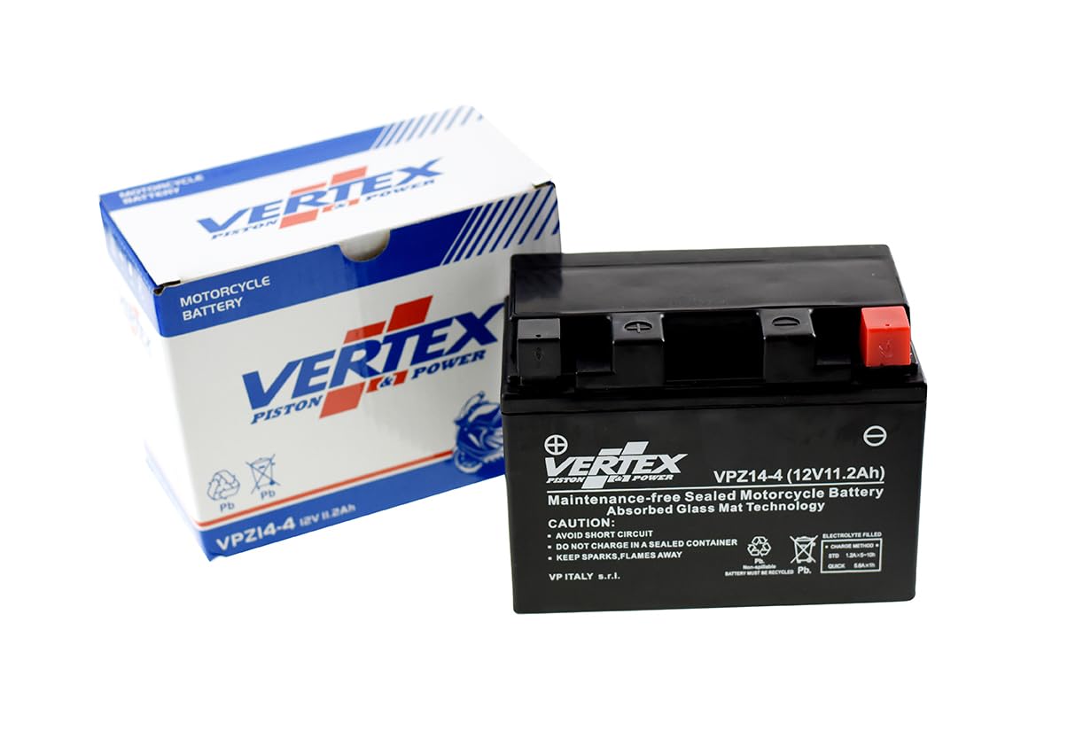 Vertex VP14-4 Sealed AGM Motorcycle/Powersport Battery, 12V, 12Ah, CCA ...