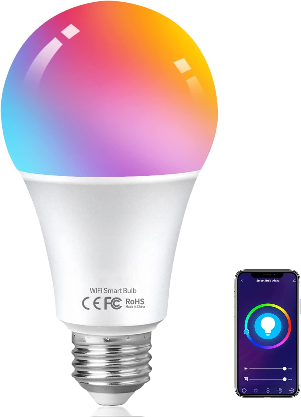 HUTAKUZE Ampoule Intelligente Wifi Led Smart Bulb E27, RGB Ampoule Connectee Alexa 9W 806LM ...