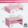 Amazon.com: TEAMIX Pink Monitor Stand Riser-2 Pack,Wood 2 Tier ...