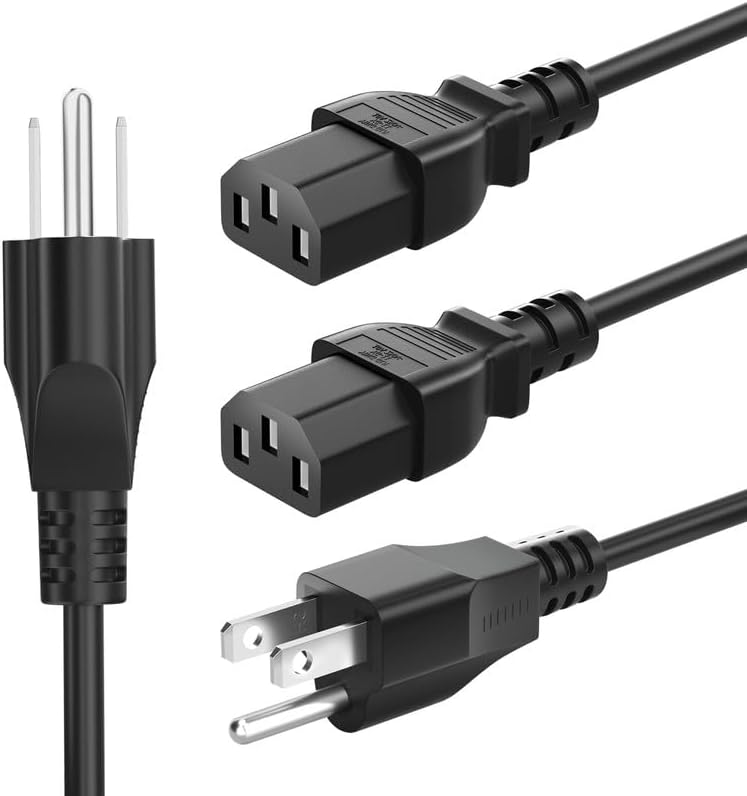Amazon.com: QYD 2 Pack 10FT(3m) 3 Prong AC Power Cord Replacement for ...