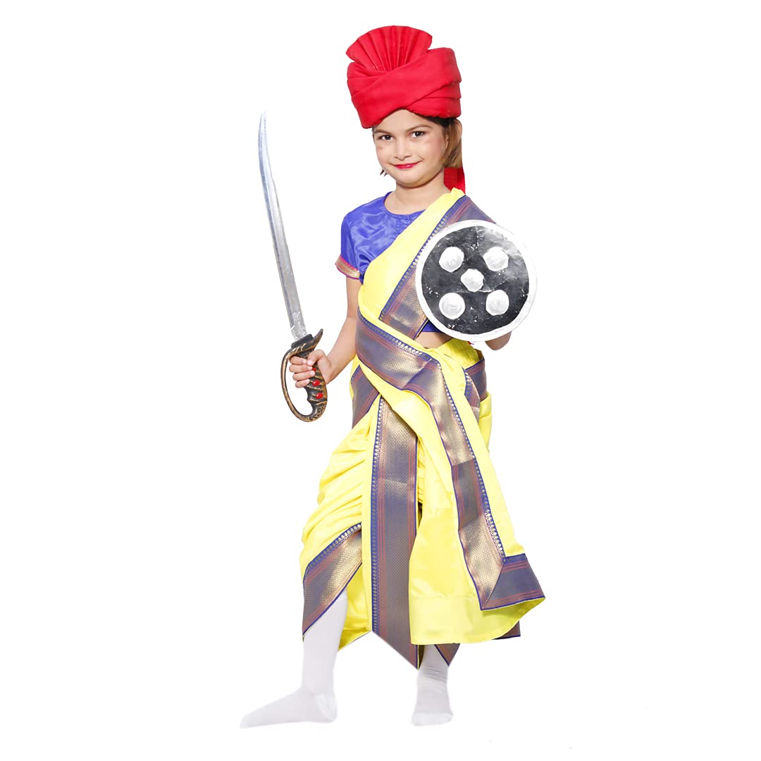 Buy ITSMYCOSTUME Rani Laksmi Bai Costume Dress for Girls Kids With ...
