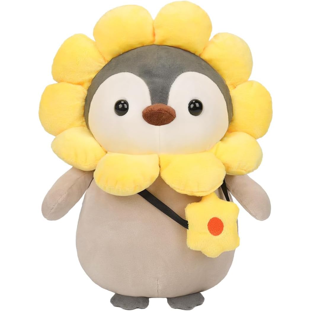 Amazon.com: Cute Penguin Plush Stuffed Animal Penguin with Sunflower ...