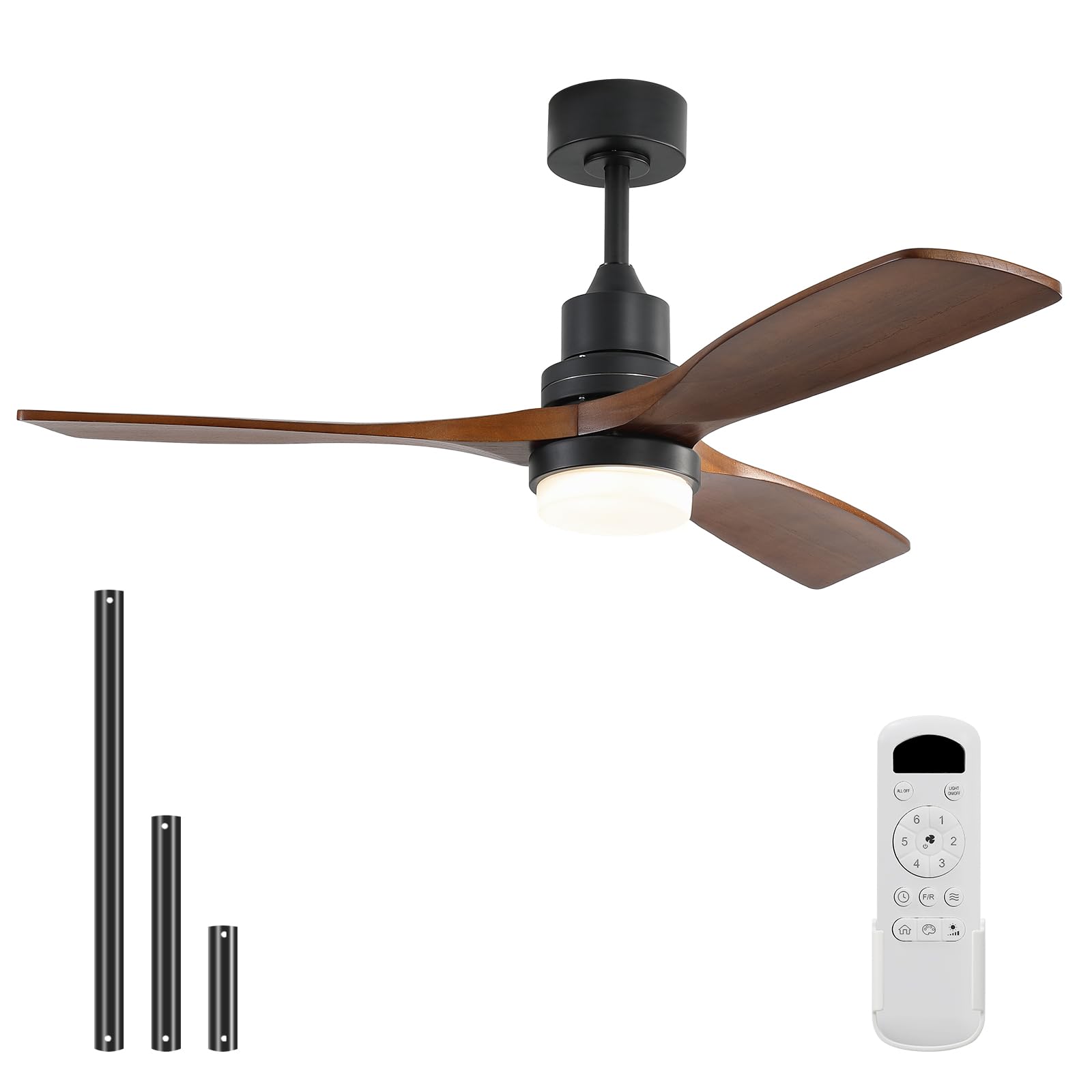 Amazon.com: Sofucor Low Profile Ceiling Fan With Lights Remote Control ...