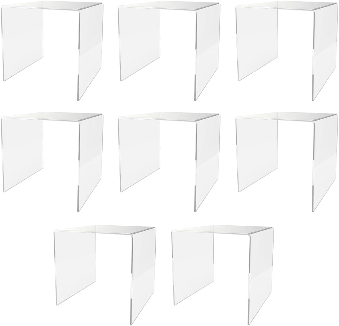 Amazon.com: Marketing Holders 8 Pack Clear Acrylic Riser Display Table ...