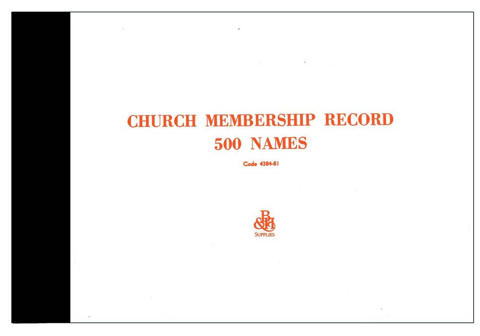 Church Membership Record: 9780805480863: Amazon.com: Books