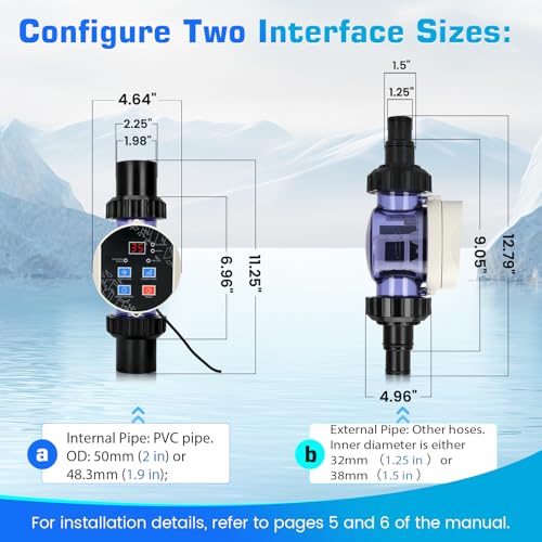 Smart Saltwater Pool Chlorinator System, Up to 12,000 Gallons Pool ...