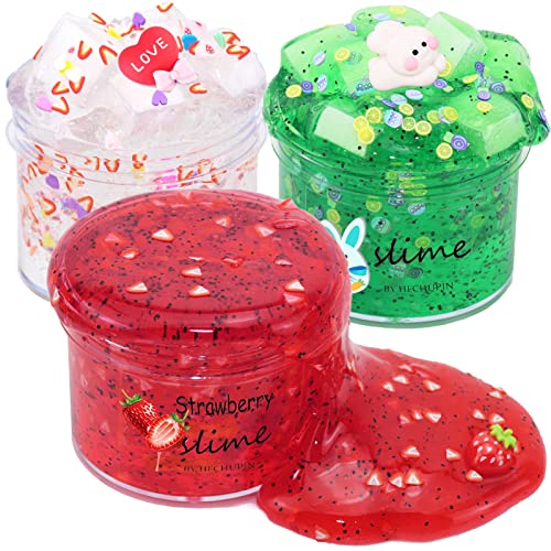 HFCHUPIN 3 Pieces Clear Slime, Party Favor for Kids Girls & Boys,for ...