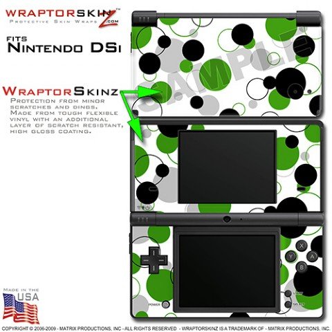 Amazon.com: Nintendo DSi Skin Lots of Dots Green on White WraptorSkinz ...