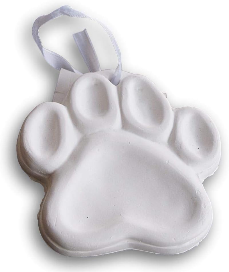 Amazon.com: Dog Paw Plaster Ornament - Dog, Cat, Pet - Natural Plaster ...