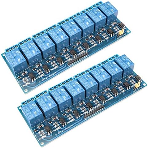 REES52 2 Pack 8 Channel DC 5V Relay Module with Optocoupler for Arduino ...