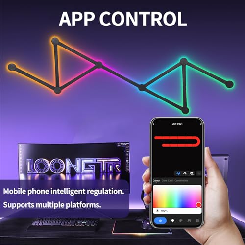 TOHETO RGB Wall Light, LED DIY Geometry Splicing Gaming Lights, Backlit ...