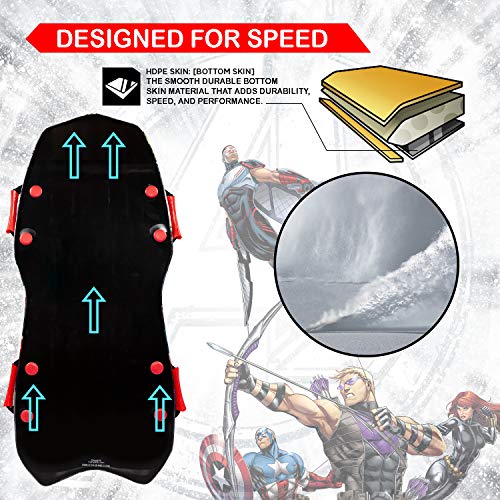 RYDR Marvel 45" Two Person Snow Slider Sled - Kids Downhill Toboggan ...