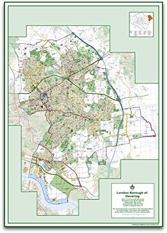 London Borough Map - Havering - Size A0-84.1 x 118.9cm - Paper ...