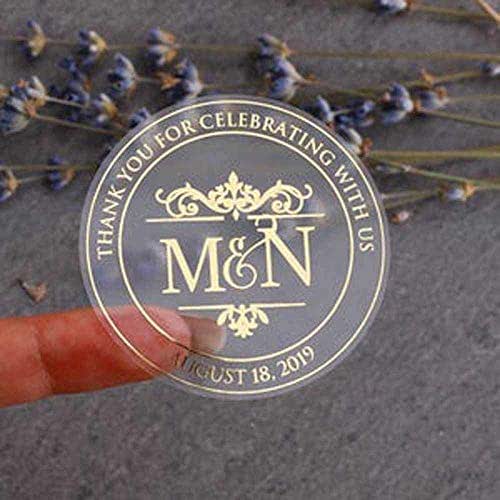 Amazon.com: Gold Wedding Stickers, Semi Transparent Labels, Rose Gold ...