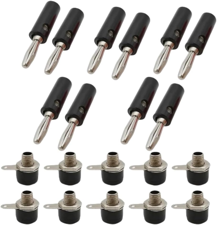 Amazon.com: Lzzvibo 10Pair Silver 4mm Banana Plug Male and Female 4mm ...