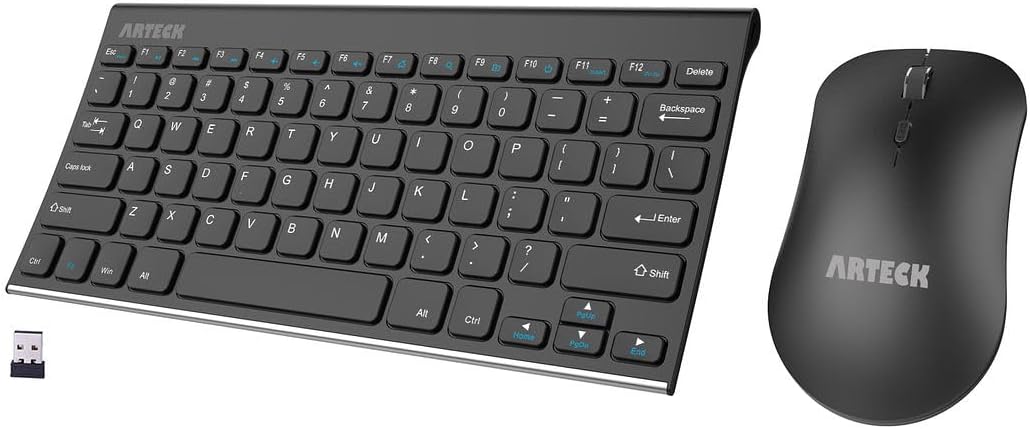 Amazon.com: Arteck 2.4G Wireless Keyboard and Mouse Combo Ultra Compact ...