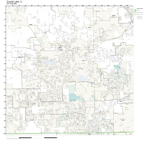 Amazon.com : ZIP Code Wall Map of Crystal Lake, IL ZIP Code Map ...