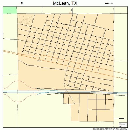 Amazon.com: Large Street & Road Map of McLean, Texas TX - Printed ...