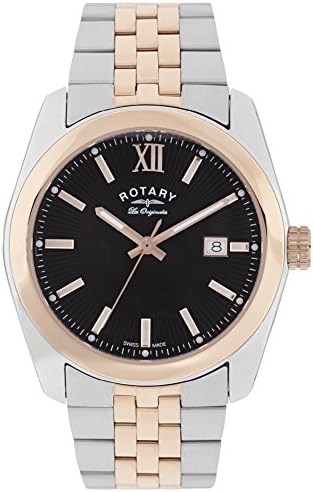 Rotary Men's Quartz Watch with Silver Dial Analogue Display and Gold ...