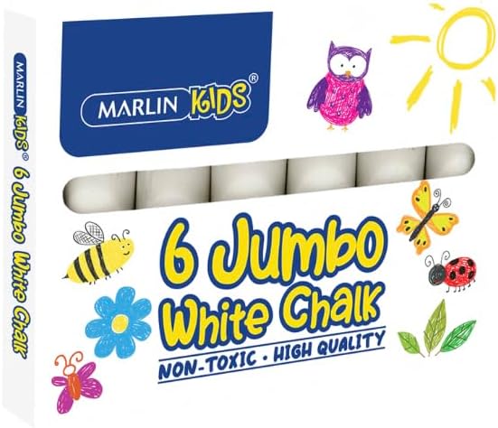 Marlin Kids Jumbo White Chalk, 6’s (12) : Amazon.co.za: Office Products