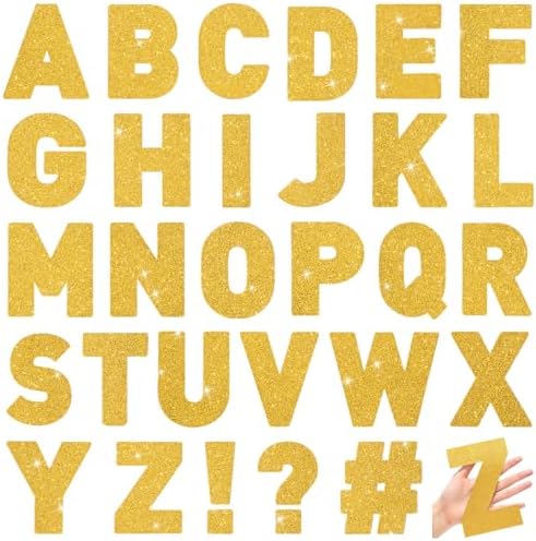 Amazon.com: 24 Sheets Large Gold Letter Stickers 4 Inch Big Font 282 ...