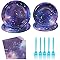 Amazon.com: 96 Pcs Disco Party Supplies- Disco Ball Tableware Set ...